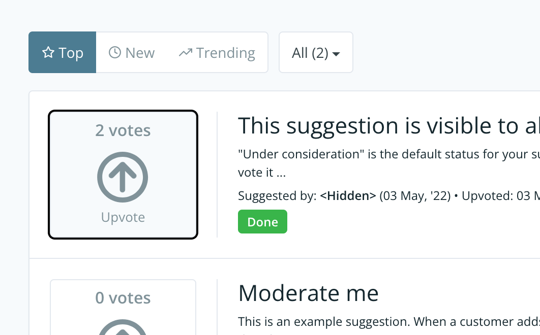 We've enabled voting directly from the front page - Feature Upvote