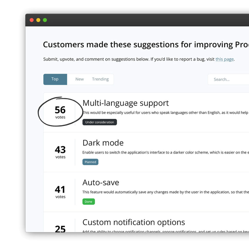 Feature Upvote - Product Feedback Tool with User Voting